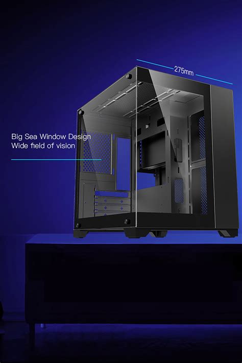 Diypc Diy Cube01 Bk Black Usb3 0 Frameless Dual Tempered Glass Micro Atx Gaming Computer Case W