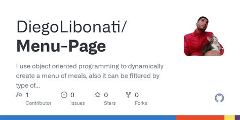 Github Diegolibonatimenu Page I Use Object Oriented Programming To
