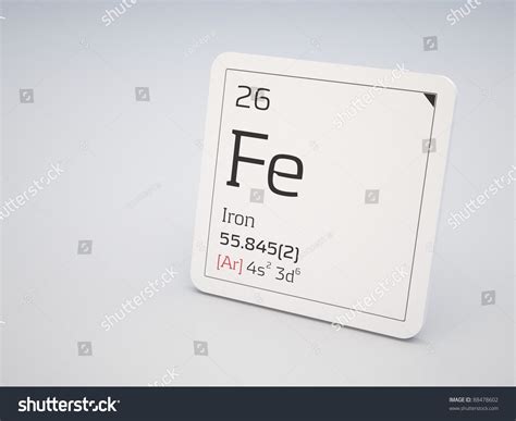 Iron Element Periodic Table Stock Illustration 88478602 Shutterstock