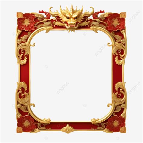 황금색 중국 국경 프레임 Ai 생성 3d 사진 테두리 정사각형 사진 황금 Png 일러스트 및 이미지 에 대한 무료 다운로드 Pngtree
