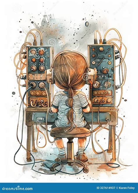 Switchboard Operator In Cables Stock Illustration 327615151