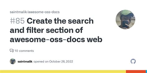 Create The Search And Filter Section Of Awesome Oss Docs Web · Issue