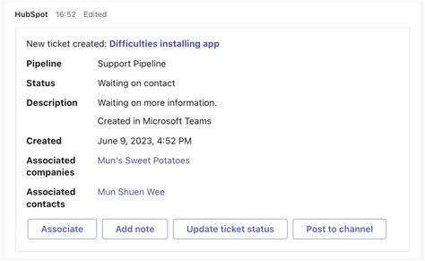 Create Hubspot Tasks And Tickets In Microsoft Teams