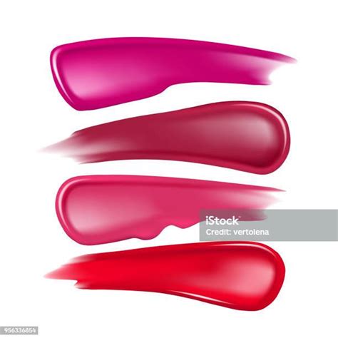 흰색 바탕에 다양 한 얼룩이 립스틱의 컬렉션입니다 아름다움과 화장품 배경입니다 광고 전단지 배너 전단지 광고 템플릿 이랑 사용 합니다 0명에 대한 스톡 벡터 아트 및 기타