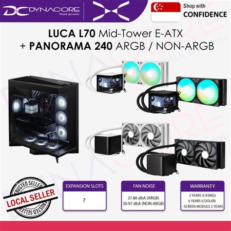 Tryx Luca L70 Mid Tower E Atx Pc Case Black Tryx Panorama 240mm Aio