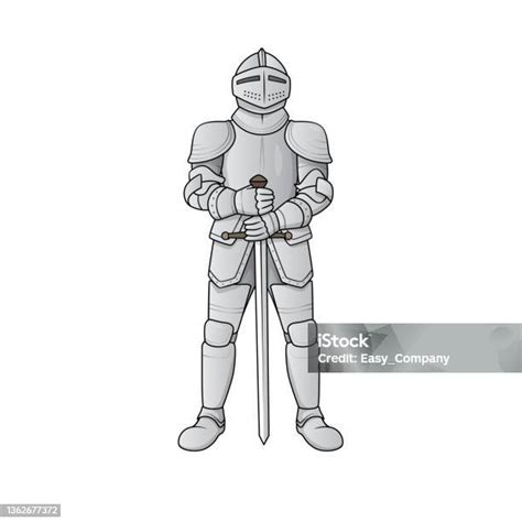캐릭터 기사의 사진과 함께 어린이 활동 색칠 공부 책 페이지의 색상 벡터 그림 기사 사람의 역할에 대한 스톡 벡터 아트 및 기타 이미지 기사 사람의 역할 갑옷 검