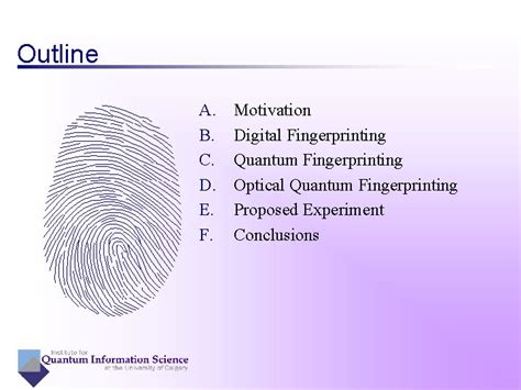 Optical Quantum Fingerprinting Barry C Sanders With Richard