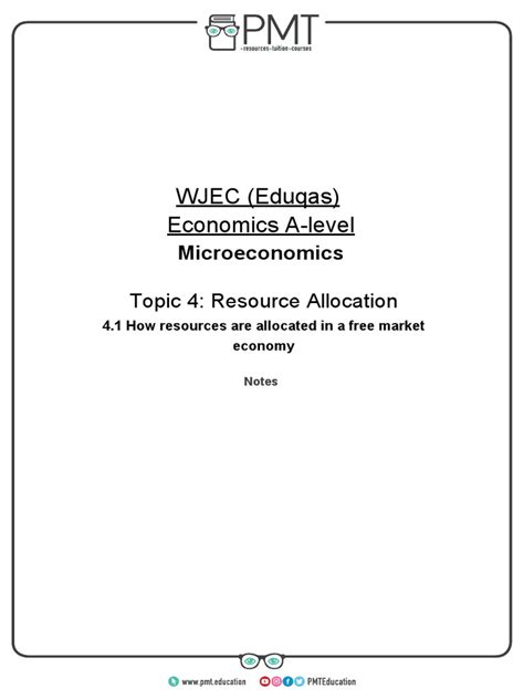 resource allocation in a free market economy incentives markets and
