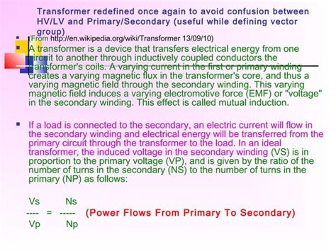 Understanding Transformer Vector Group Ppt