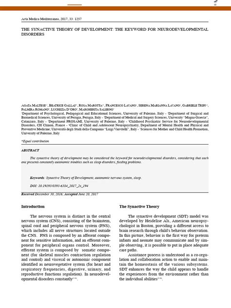 The Synactive Theory Pdf Emotional Self Regulation Infants