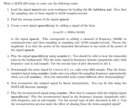 Solved Write A MATLAB Script To Carry Out The Following Chegg