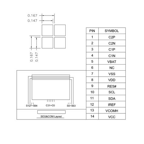 Pin Connector White OLED Display X Pixel Inch