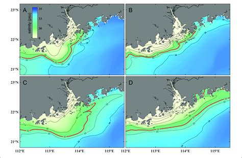 Averaged Surface Salinity In April Ab And The Entire Spring Season