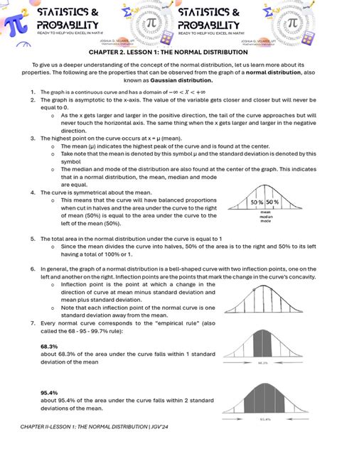 Chapter Ii Lesson 1 The Normal Dist Table Pdf Mathematical Analysis Functions And Mappings