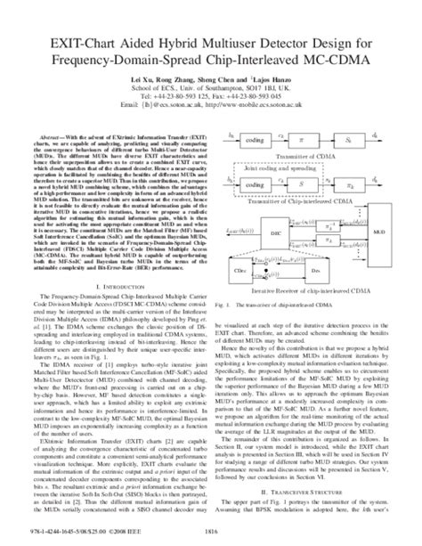 Pdf Exit Chart Aided Hybrid Multiuser Detector Design For Frequency Domain Spread Chip