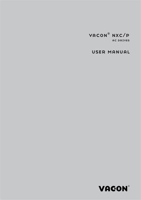 Pdf Vacon Nxc User Manual En Danfoss Dokumentips