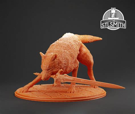 Stl File Sif Great Grey Wolf Dark Souls Miniature Stl 🐺・3d Printing