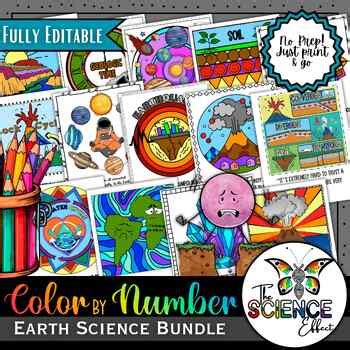 Earth Science Color By Number Bundle Science Color By Number Worksheets
