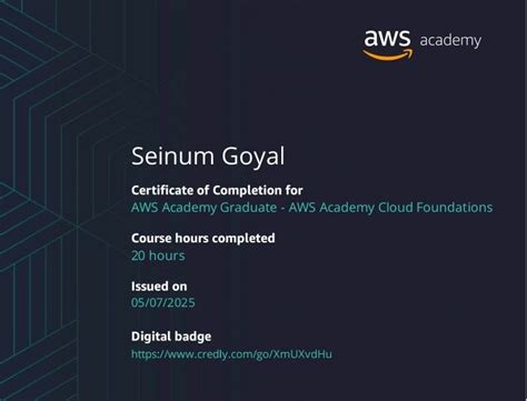 Aws Cloudcomputing Certification Awscloudpractitioner… Seinum Goyal