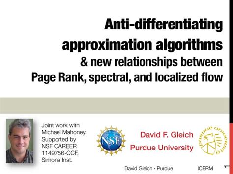 anti differentiating approximation algorithms pagerank and mincut ppt