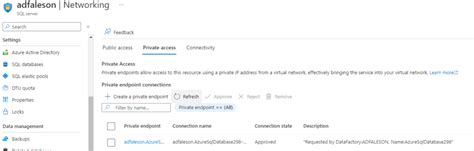 Private Endpoint Trough Azure Data Factory And Azure Database