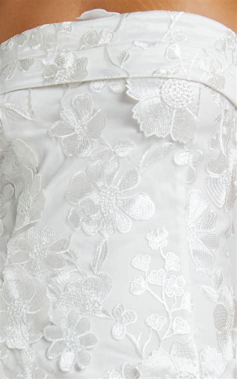 Wren Mini Dress Strapless Bodycon Garden Flowers Dress In White Showpo Usa