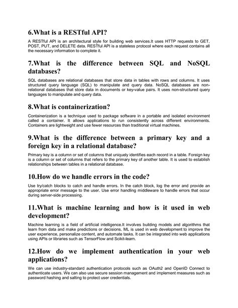 fullstack interview questions and answers pdf databases computer