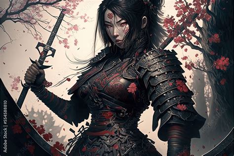 Ai Generated Samurai In Bloom Japanese Art Illustration This Stunning