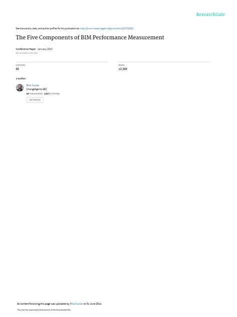 The Five Components Of Bim Performance Measurement Pdf Building Information Modeling Computing
