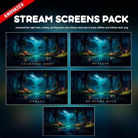 Landscape Fantasy Forest Twitch Overlay Animated Pack Whimsical