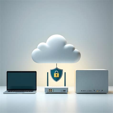 secured cloud a modern computing system premium ai generated image