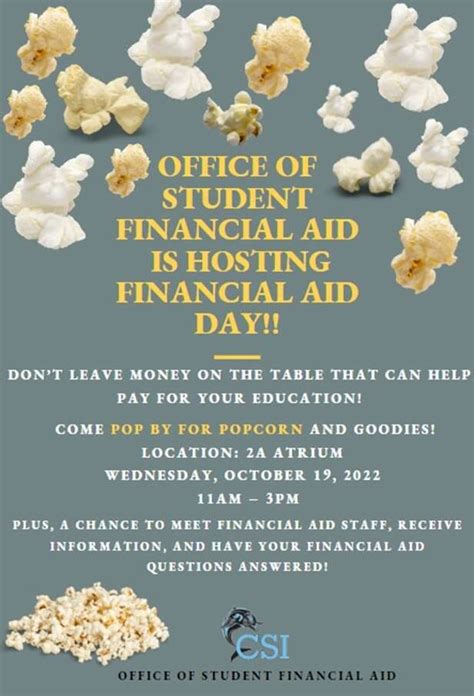 Csi Financial Aid Day Is Tomorrow Oct 19 From 1100am 300pm Csi Today