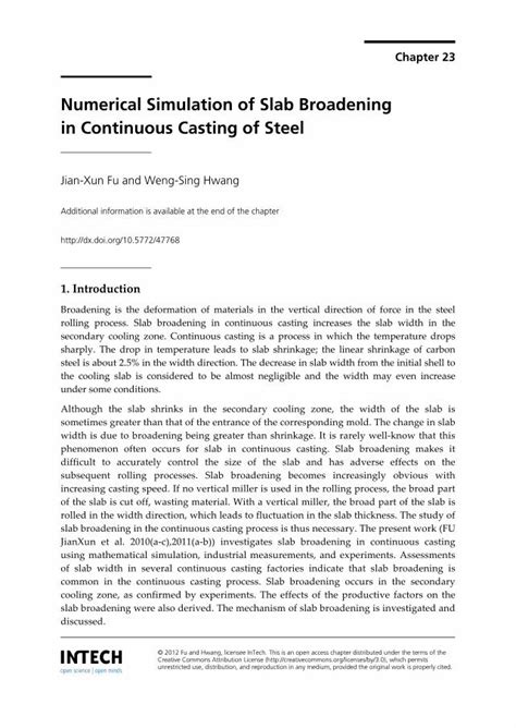 Pdf Numerical Simulation Of Slab Broadening In Continuous Cdn