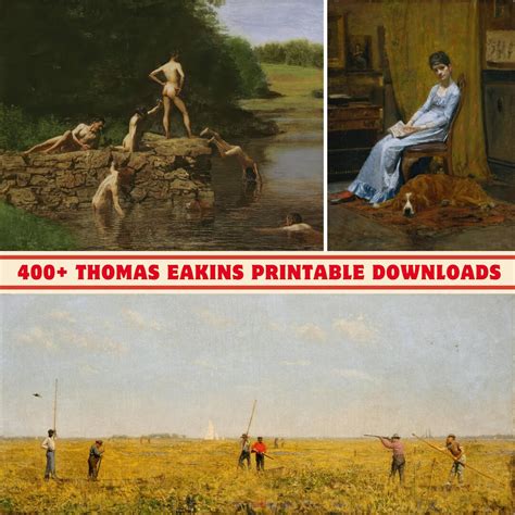 Thomas Eakins Art Collection 400 High Res American Realism Prints
