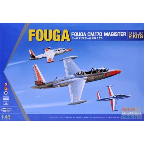 Kinetic Models Fouga Cm 170 Magister Pack Of 2 Kits 1 48 Scale K48051 • Canadas Largest