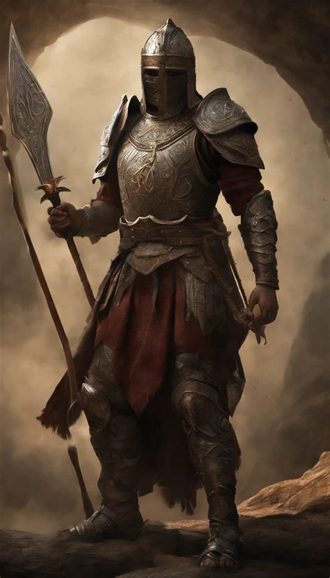 칼과 방패를 들고 갑옷을 입은 남자 Seaart Ai