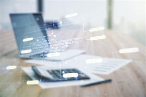 Premium Photo Multi Exposure Of Abstract Software Development