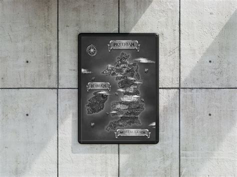 Prythian Map Prythian Poster Black And White Poster Prythian Wall