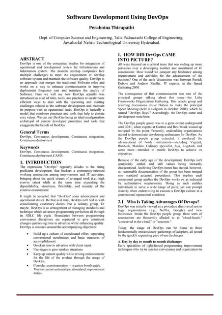 Software Development Using Devops Pdf Web Development Internet