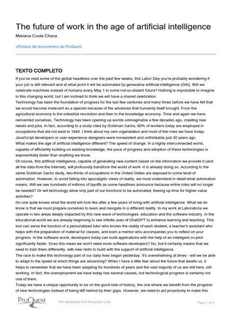 The Future Of Work In The Age Of Artificial Intelligence Pdf Artificial Intelligence