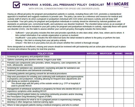 Policies And Procedures MOMCARE
