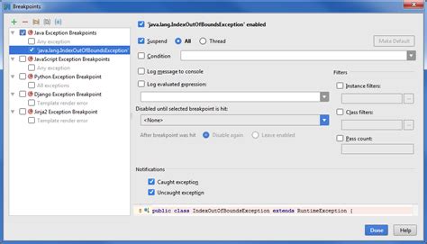 Java How To Jump Where Exception Caught In Intellij Debugger Stack