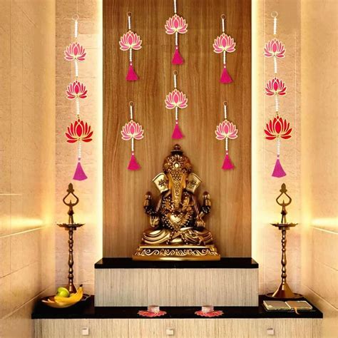 Golden With Pink Floral Acrylic Kamal Design Home Decorative Latkan For Decoration At ₹ 25