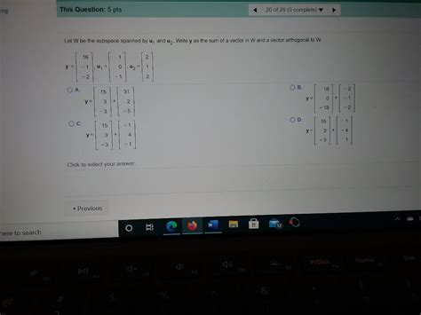 Solved Ang This Question 5 Pts 20 Of 26 0 Complete Let W Chegg Com