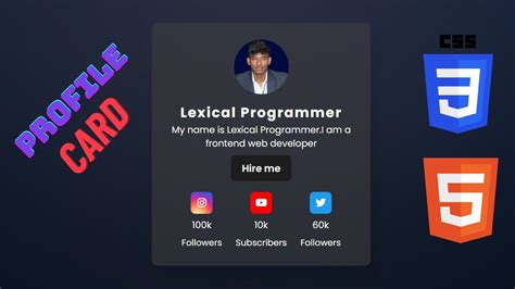 Awesome Profile Card Using Html And Css Glassomorphism Profile Card