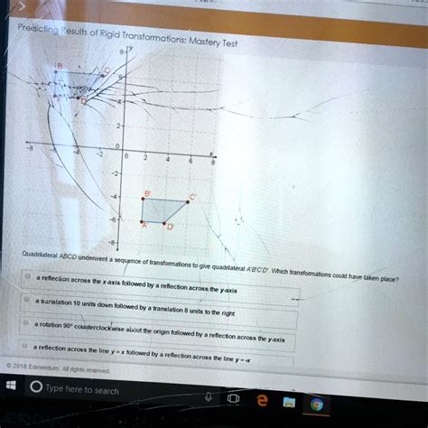Solved Quadrilateral Abcd Underwent A Sequence Of Transformations To Give Quadrilateral Aâ€™bâ