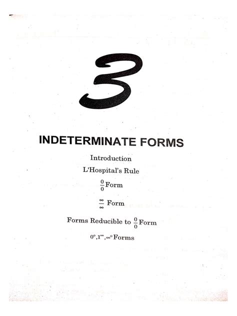 Indeterminate Forms Pdf