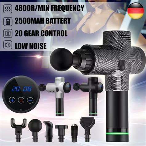 Lcd Electric Massage Gun Massagepistole Massager Muscle Massagegerät 6 Köpfe Eur 6989