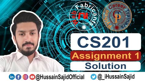 cs201 assignment 1 solution fall 2022 virtual university hussain