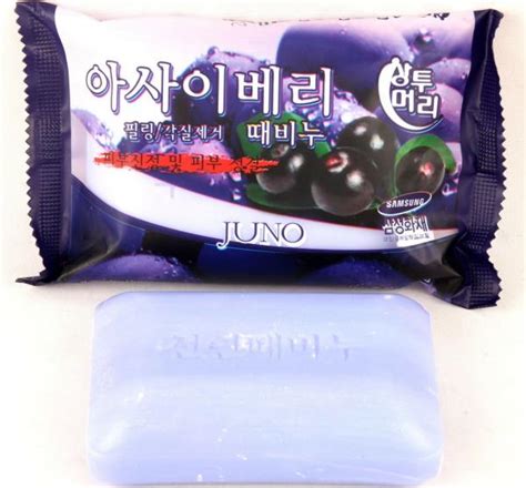 Корейское Мыло-скраб Juno Sangtumeori Peeling Soap Acai Berry с асаи ...